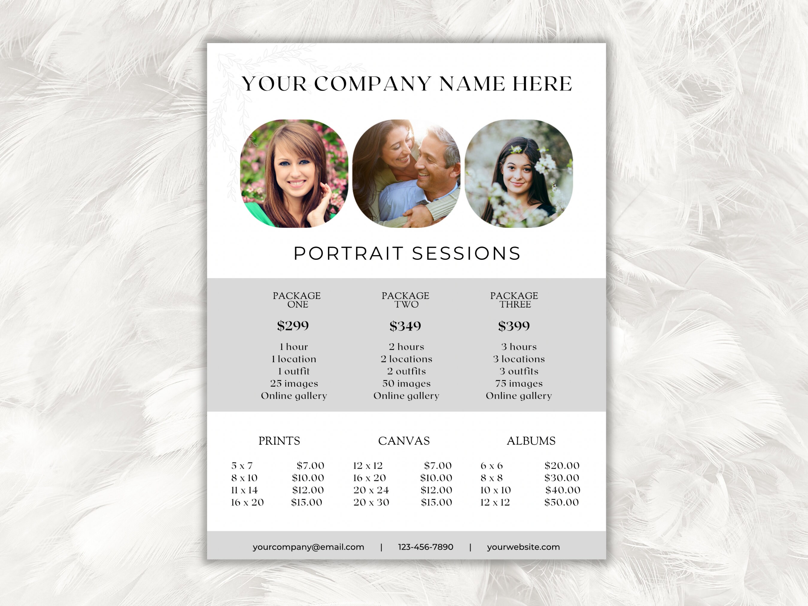 Mini Session Photography Pricing List, Photographer Pricing Template ...