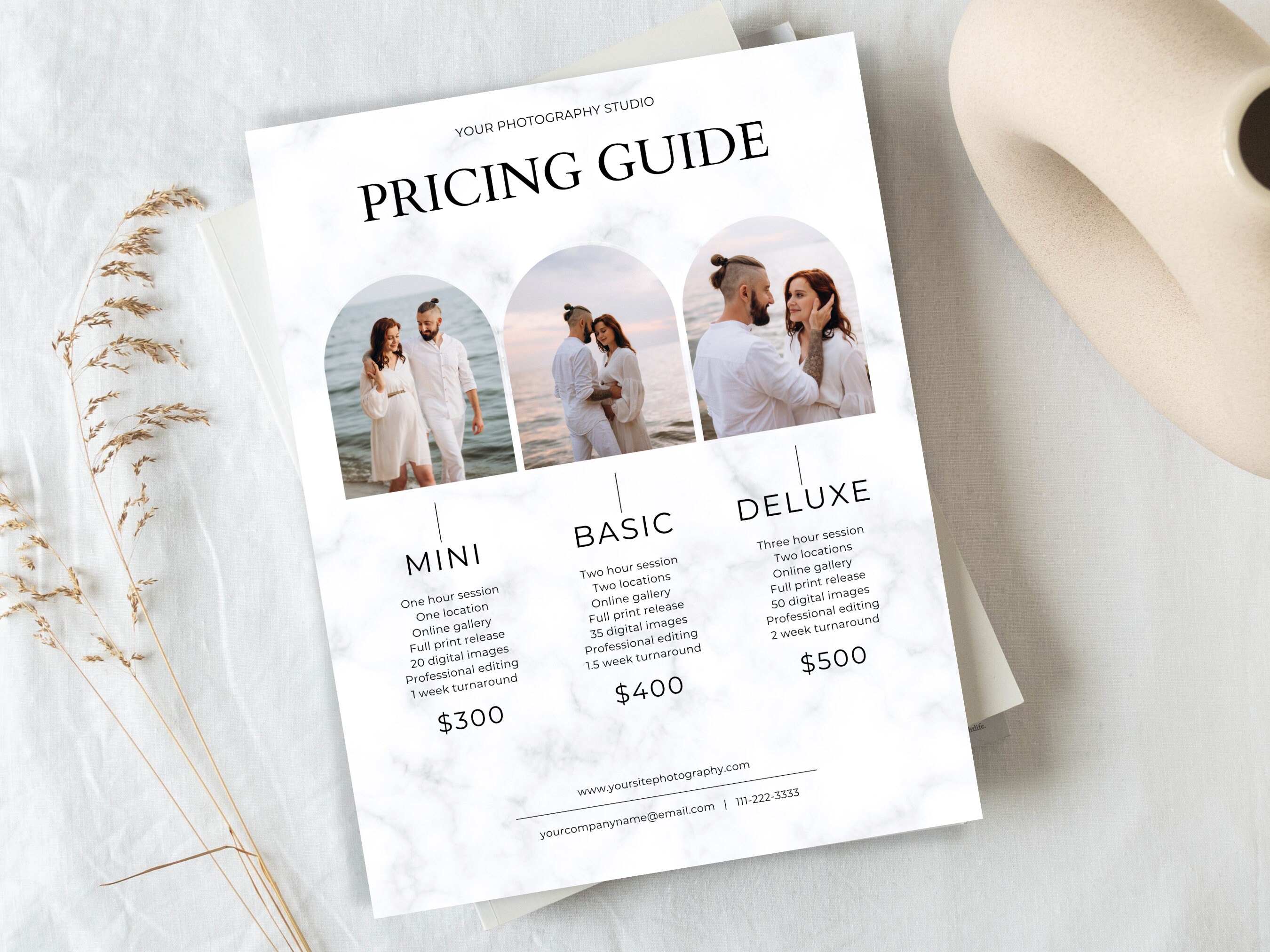Editable Photography Pricing Guide Canva Template, Pricing Sheet ...