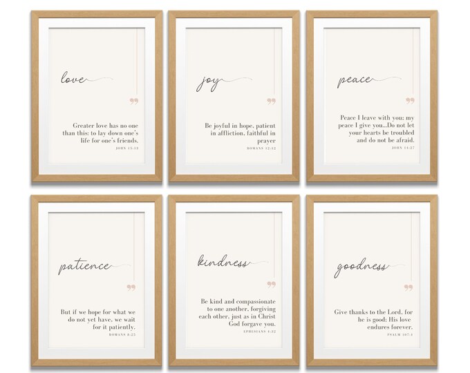Fruit of the Spirit Wall Art Printable Posters | Galatians 5:22-23 ...