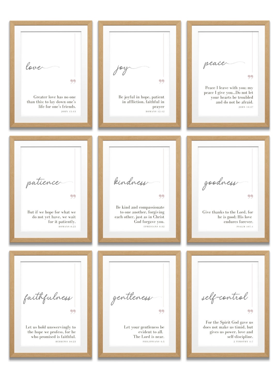 Fruit of the Spirit Wall Art Printable Posters (white) | Galatians 5:22 ...