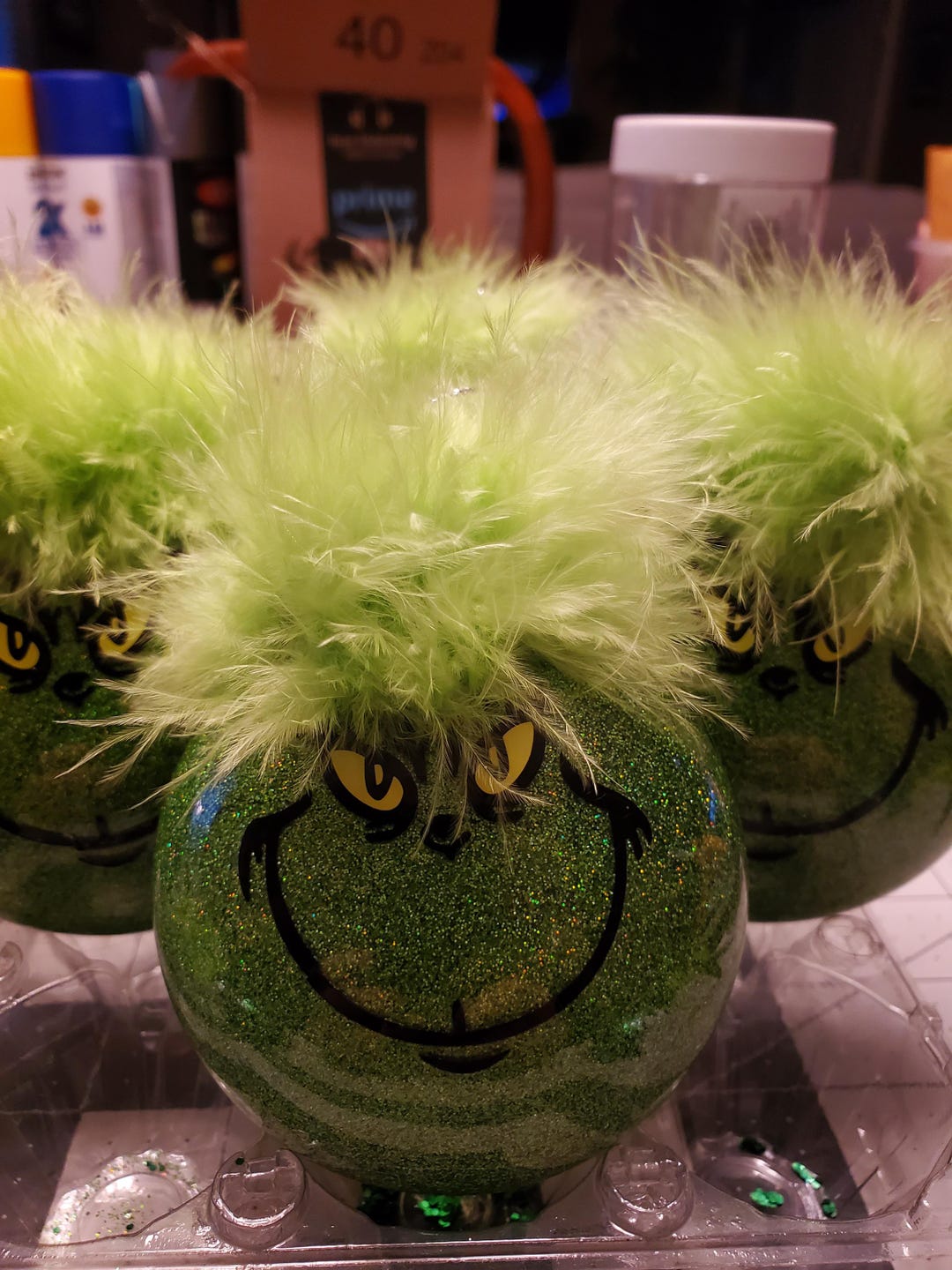 Grinch Inspired Ornaments Set of 4, Grinch, Christmas Decor, Tree ...