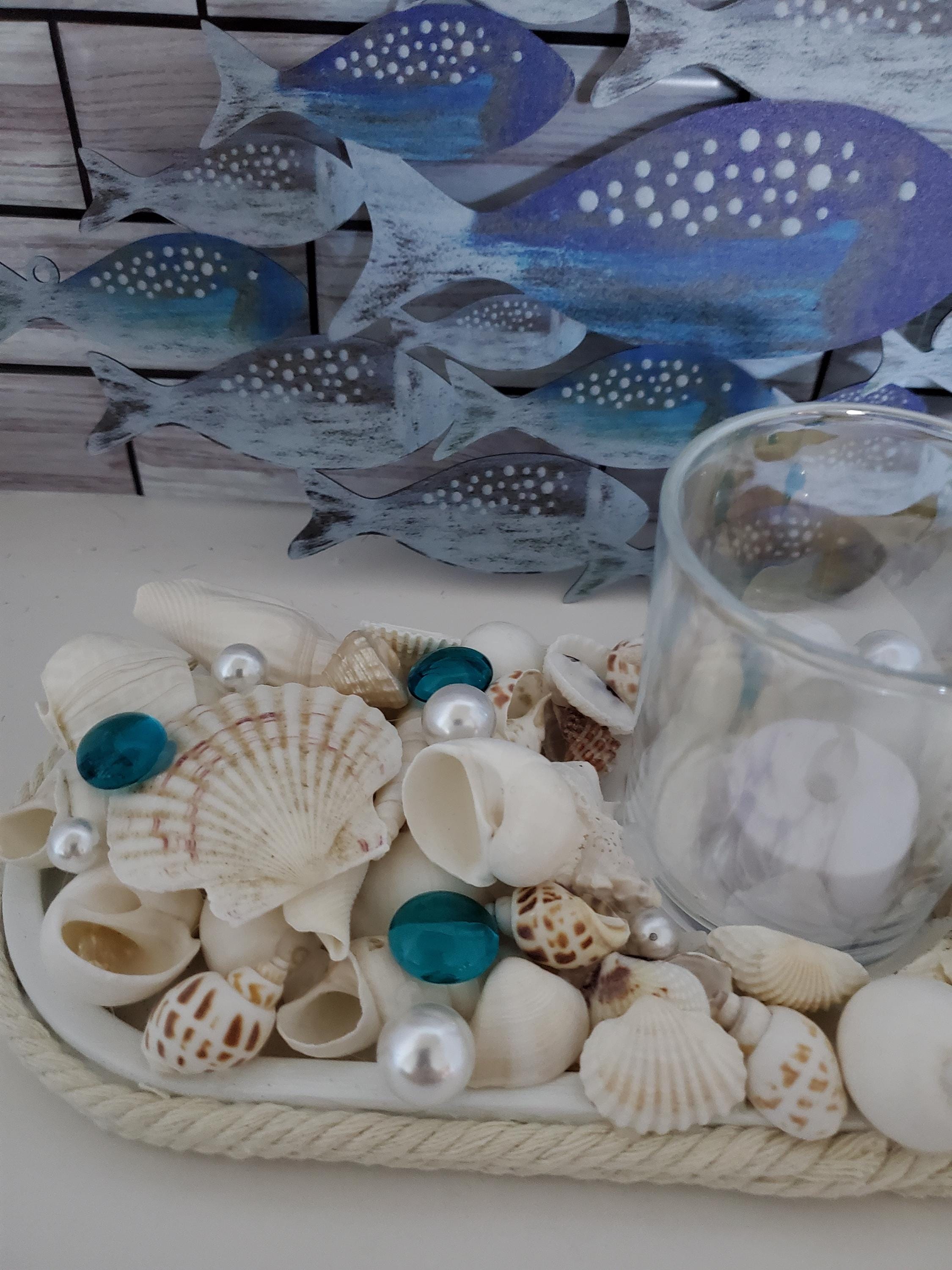 Seashell Centerpiece, Seashell Candle Holder, Beach Decor, Nautical ...