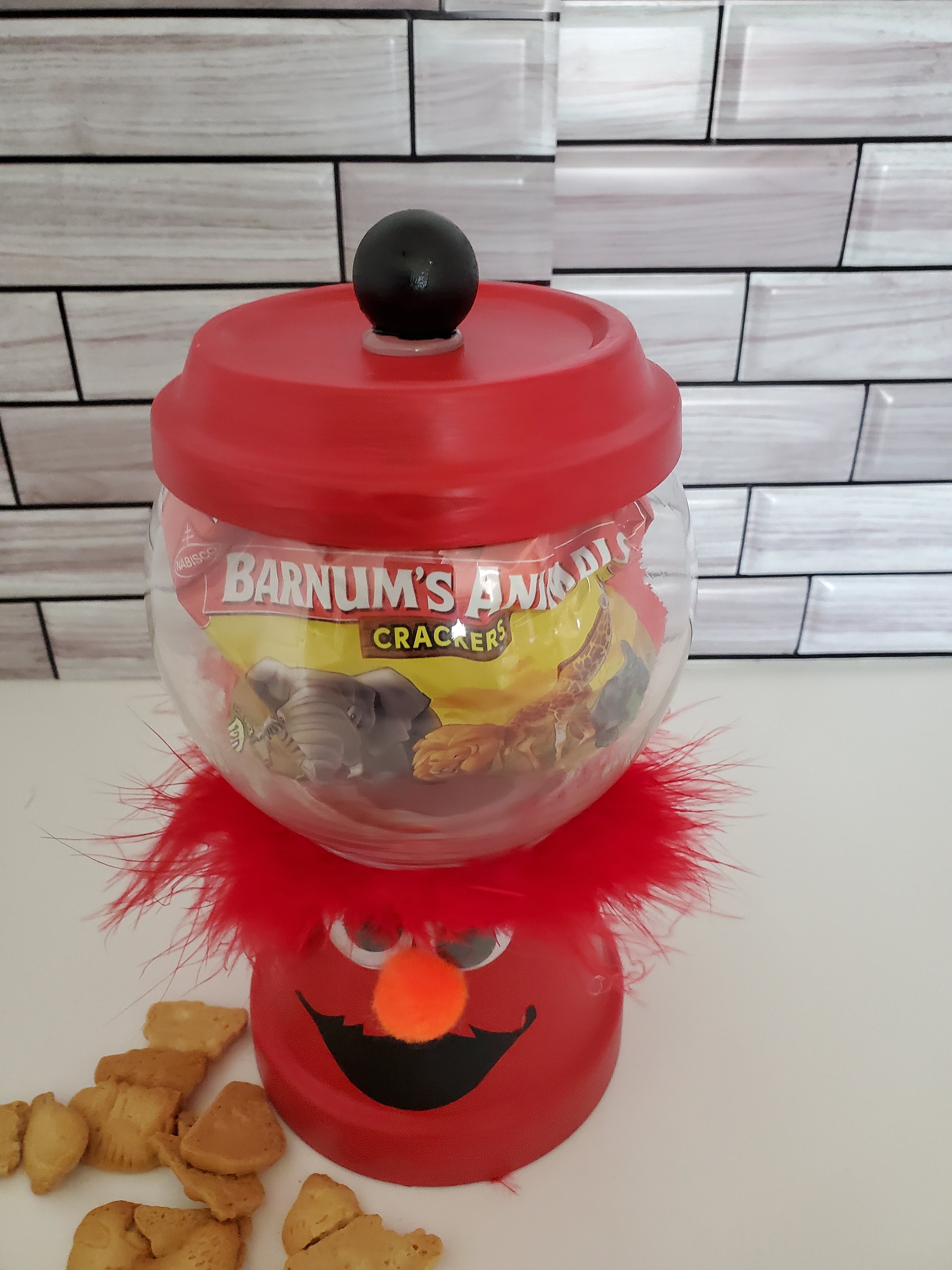 Red Elmo Candy Dish, Red Candy Dish, Canister, Cookies, Bubble Gum ...