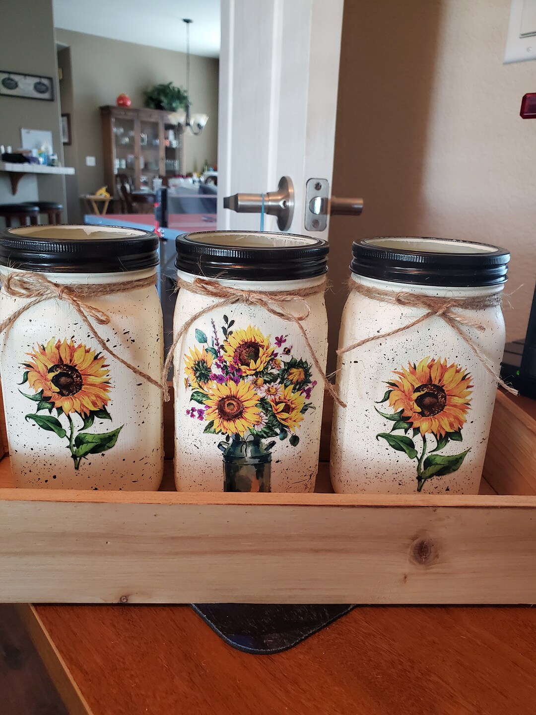 Sunflower Kitchen Utensil Holder Set, Sunflower Decor, Country Decor ...