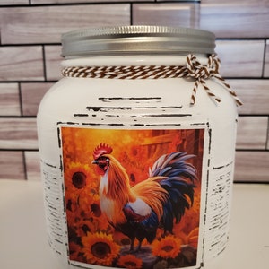 Rooster Kitchen Canister 3 Piece Set, Sunflower Rooster Decor, Storage ...