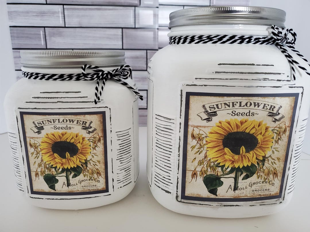 Sunflower 2-piece Kitchen Canister Set, Sunflower Decor, Jar N ...