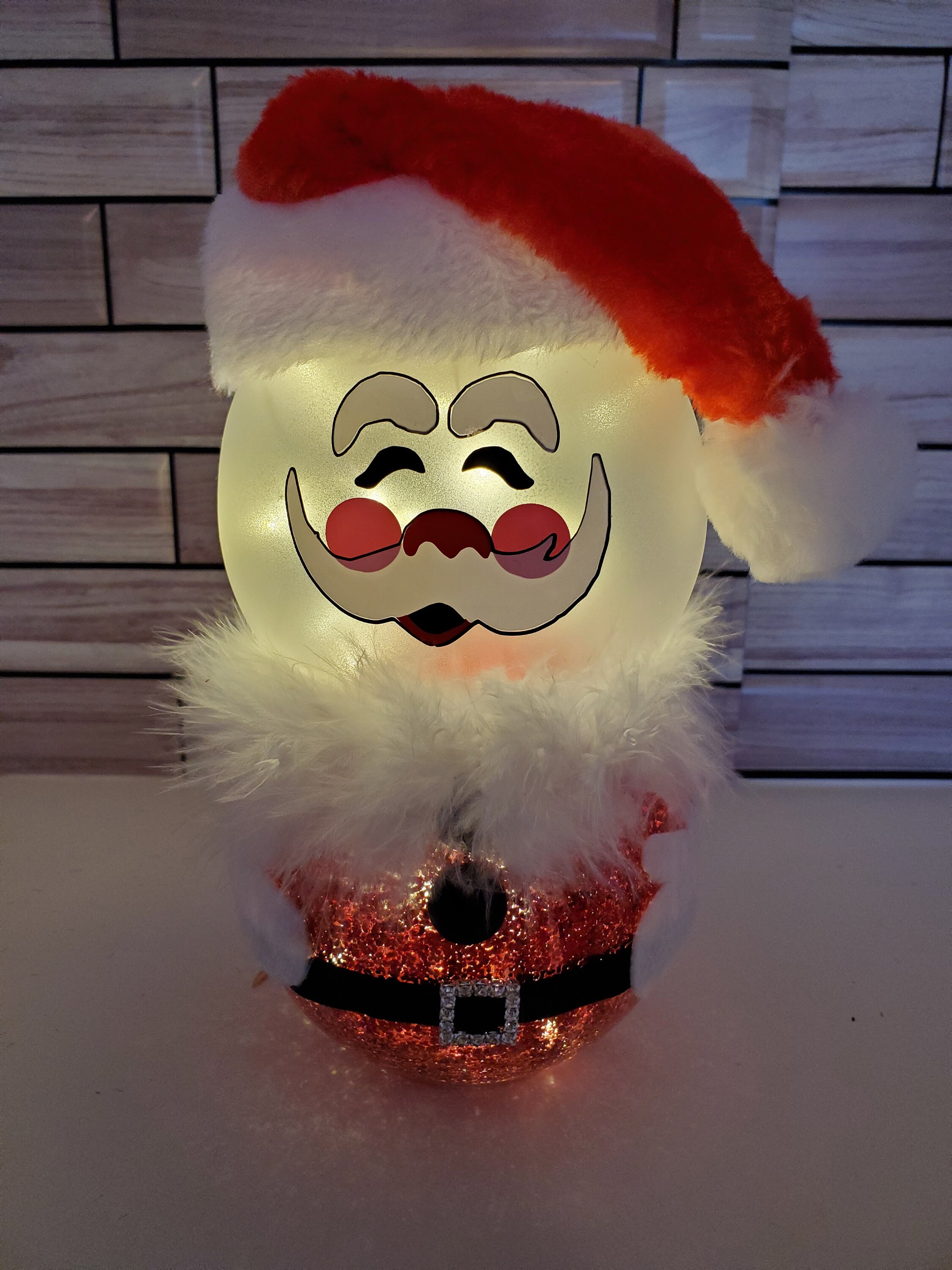 Small Santa Christmas Light, Santa, Farmhouse Decor, Christmas Decor ...