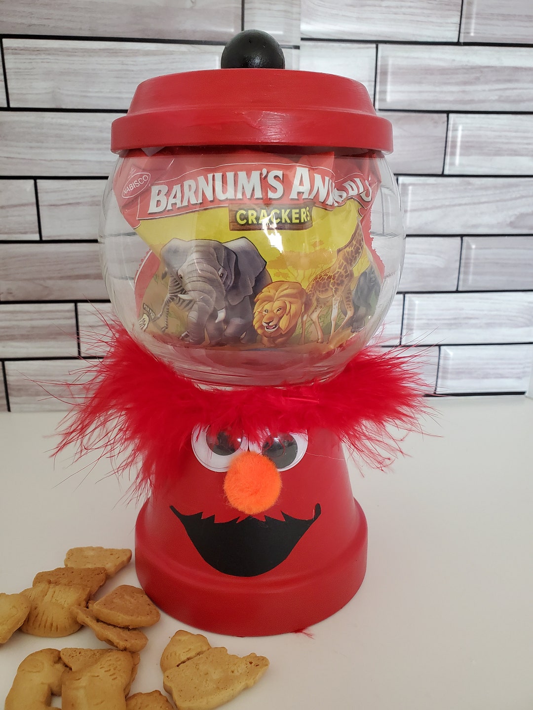 Red Elmo Candy Dish, Red Candy Dish, Canister, Cookies, Bubble Gum ...