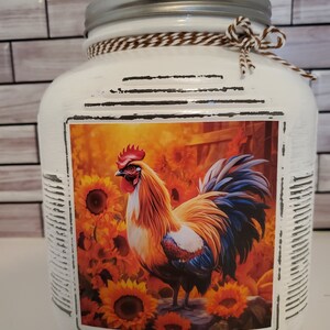 Rooster Kitchen Canister 3 Piece Set, Sunflower Rooster Decor, Storage ...