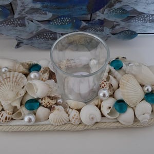 Seashell Centerpiece, Seashell Candle Holder, Beach Decor, Nautical ...
