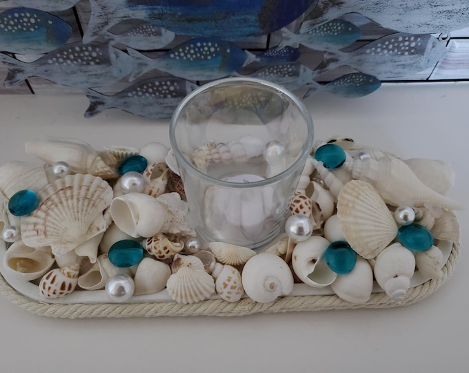 Seashell Centerpiece, Seashell Candle Holder, Beach Decor, Nautical ...