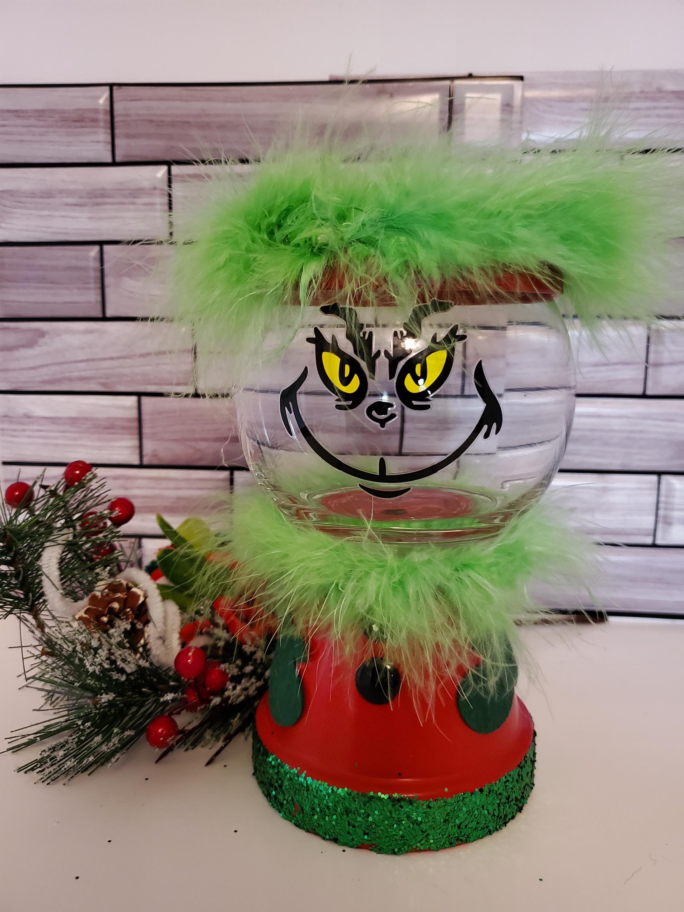 Christmas Theme Candy Dish, Farmstyle Decor, Treat Canister, Christmas ...