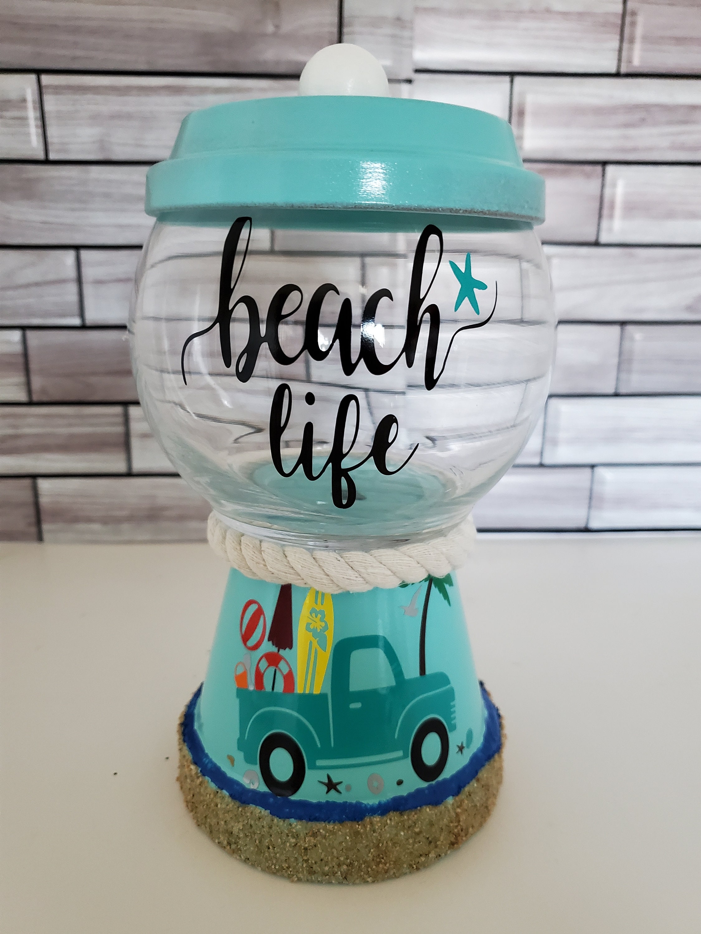 Beach Life Candy Dish, Turquoise Blue, Ocean Theme Decor, Beach Truck ...