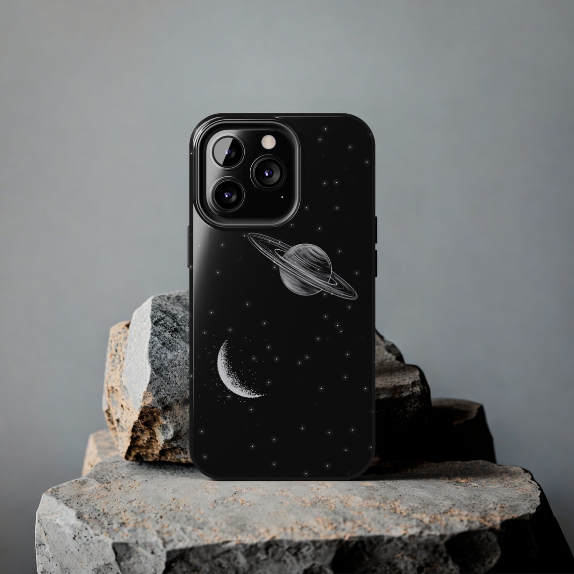 Moon and Saturn iPhone Case, Night Sky iPhone Case, Moon iPhone Case ...