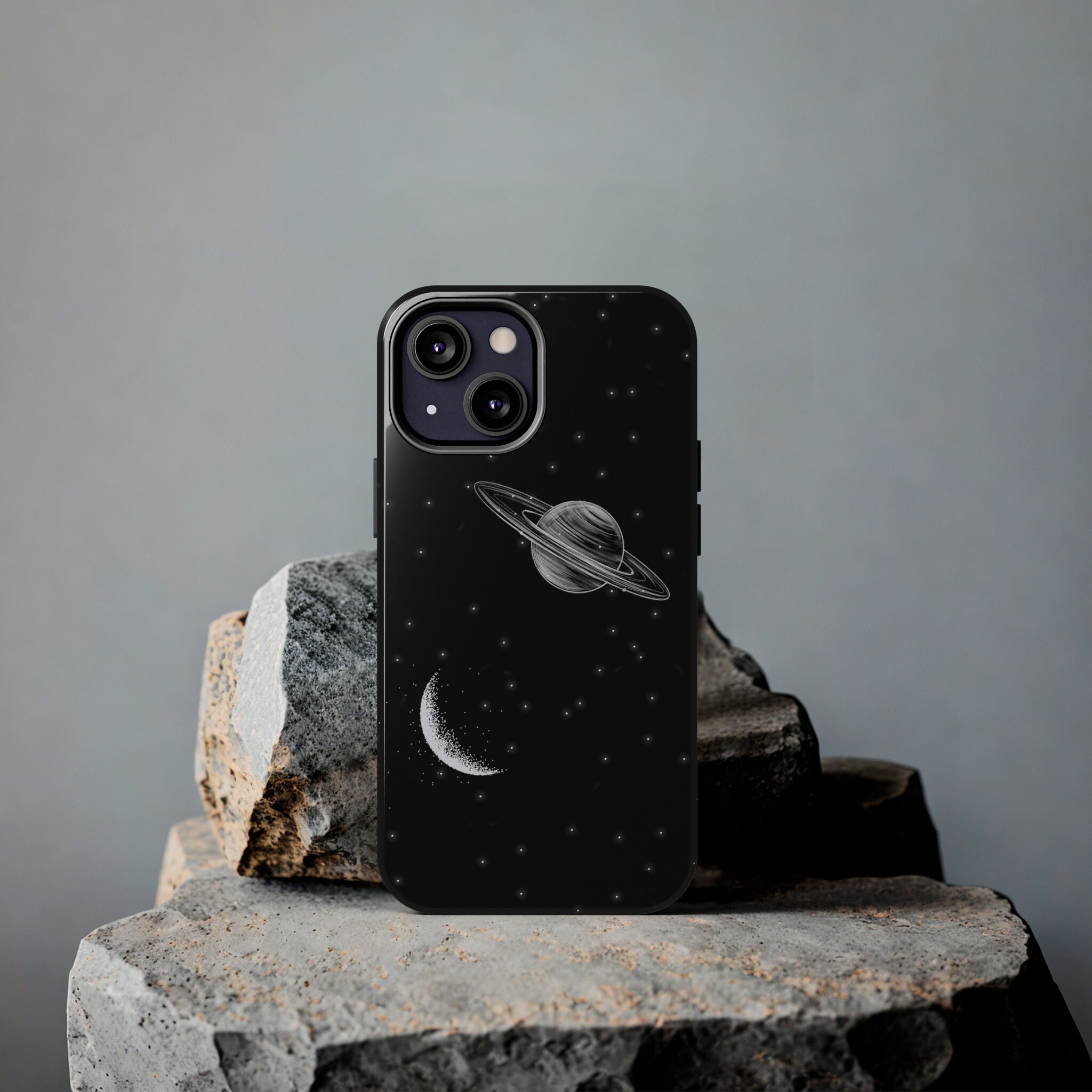 Moon and Saturn iPhone Case, Night Sky iPhone Case, Moon iPhone Case ...