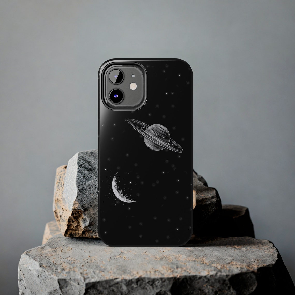 Moon and Saturn iPhone Case, Night Sky iPhone Case, Moon iPhone Case ...