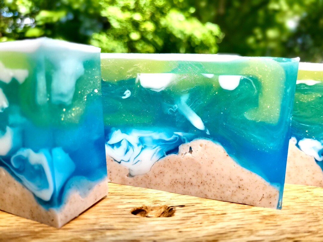 Ocean Shores Soap, Handmade Bar Soap, Aqua Blue Soap, Artisan Soap ...