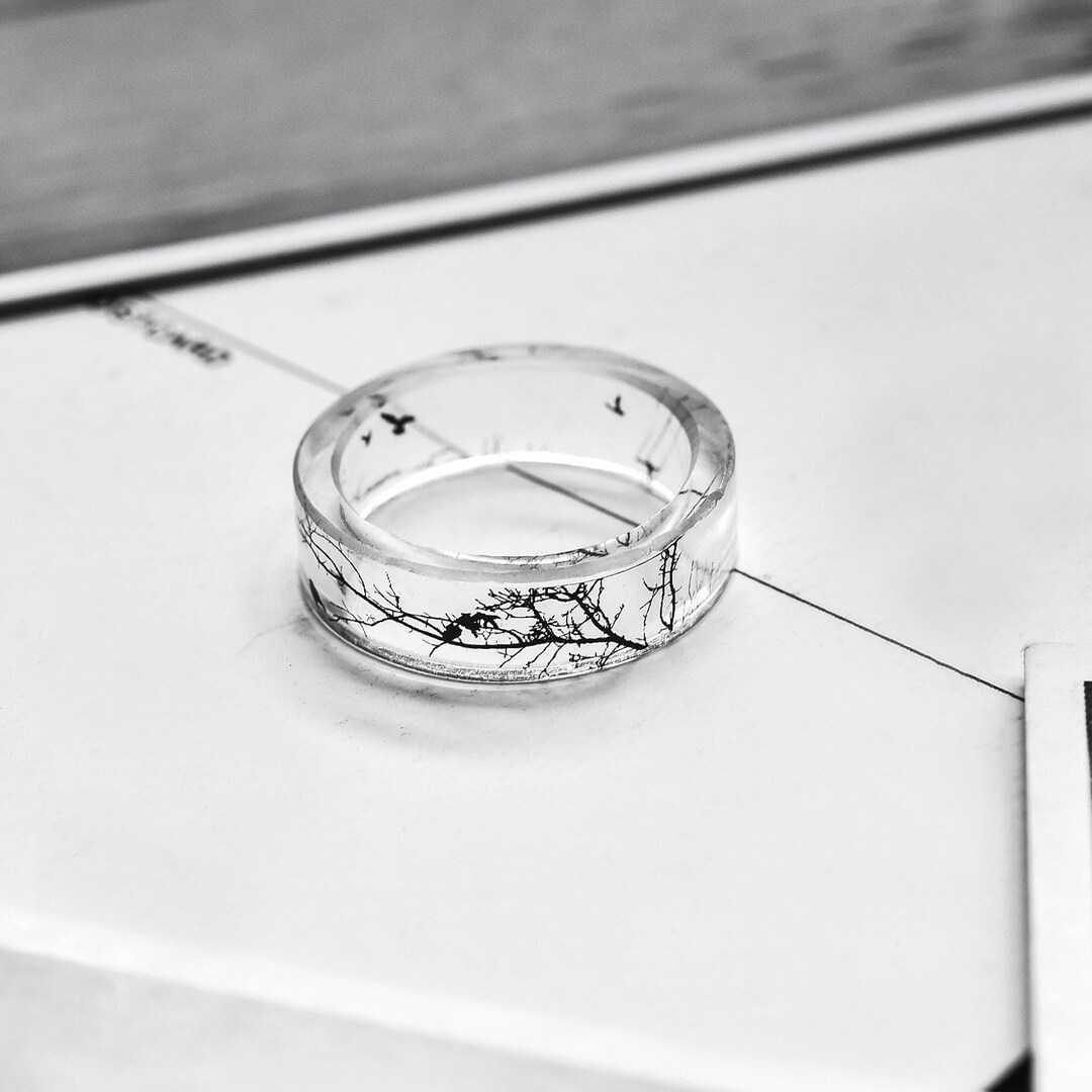 Minimalist Resin Thin Ring Transparent Resin Ring Acrylic - Etsy