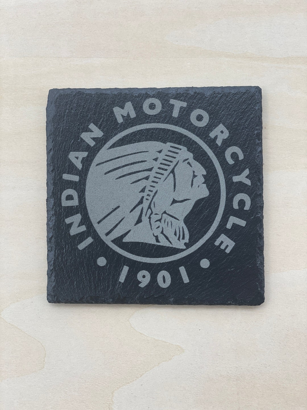 Indian Motorcycle Slate Laser Engraved Coasters, Sets Available, Square ...