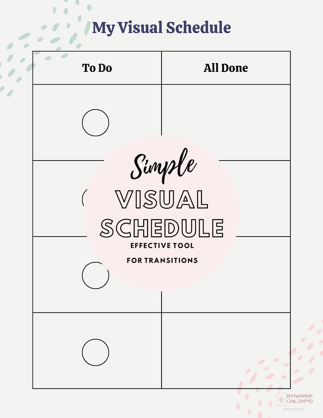 INSTANT Download Visual Schedule | Transition Support | Behavior ...