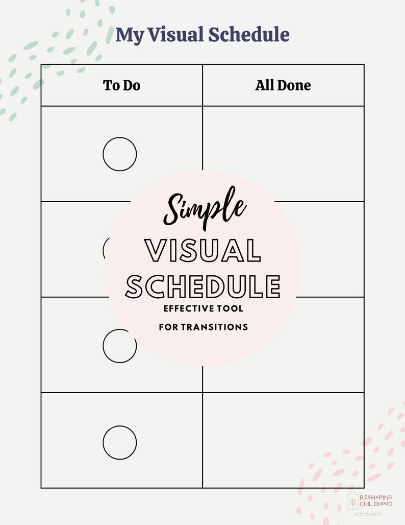 INSTANT Download Visual Schedule | Transition Support | Behavior ...
