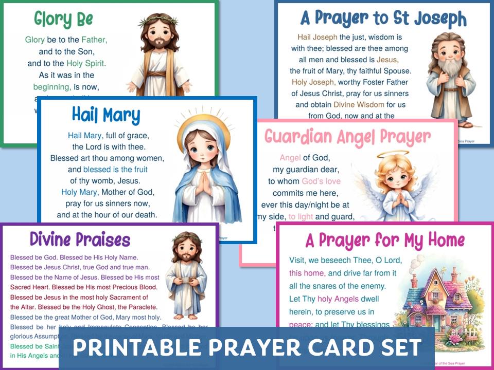 Catholic Prayers for Kids, Prayer Cards for Kids, Prayercards Catholic ...