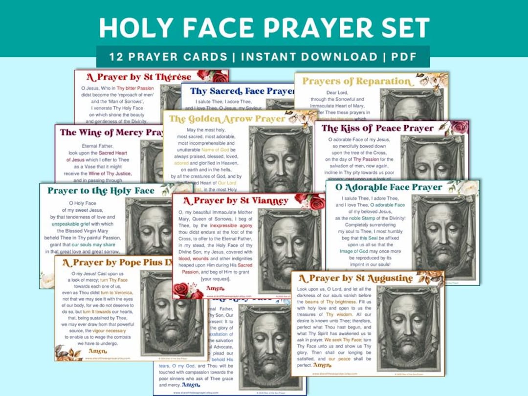 Holy Face of Jesus Prayers, Holy Face Devotional, Printable Catholic ...