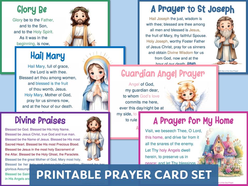 Catholic Prayers for Kids, Prayer Cards for Kids, Prayercards Catholic ...
