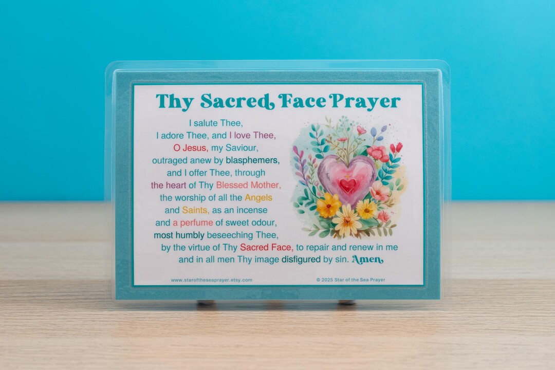 Holy Face Prayer Card for Kids and Teens, Catholic Handmade Prayer ...