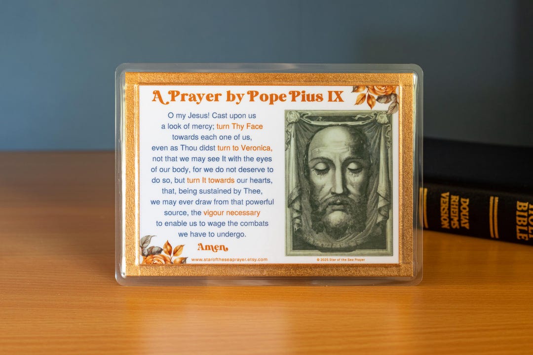 Holy Face Prayer Card, Catholic Handmade Prayer, Holy Face Gift ...
