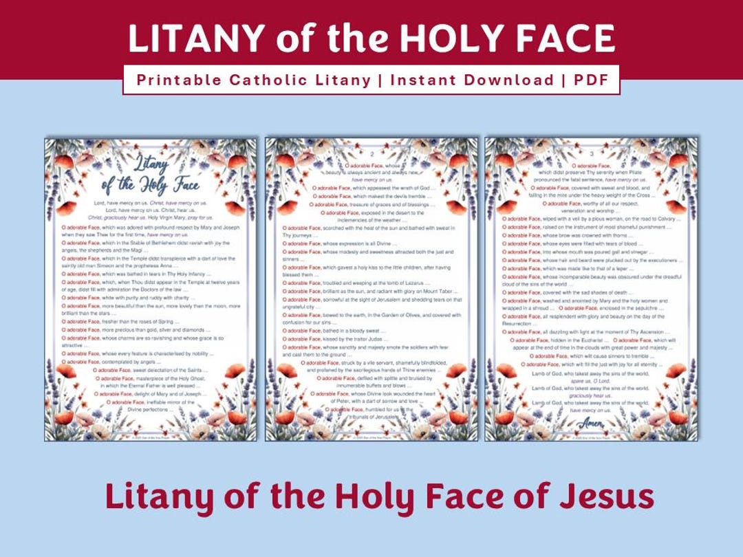 Holy Face Prayer, Litany of the Holy Face, Catholic Litany, Catholic ...