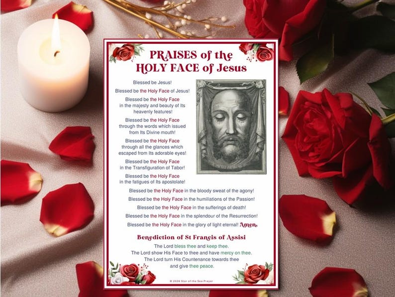 Holy Face Prayer Cards, Holy Face Devotional, Large Catholic Printable ...