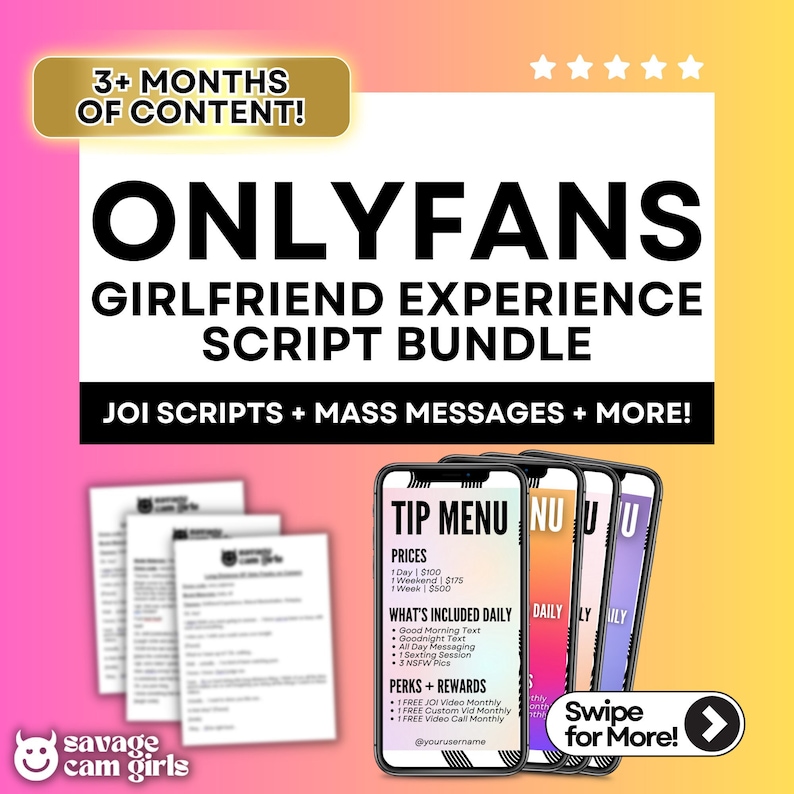 Onlyfans Girlfriend Experience JOI Scripts and Onlyfans Content Ideas Onlyfans Script for ...