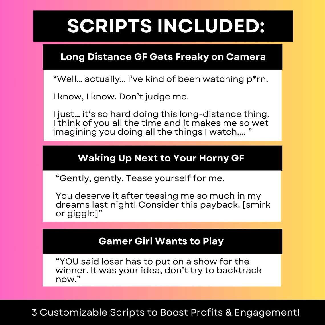 Onlyfans Girlfriend Experience JOI Scripts and Onlyfans Content Ideas Onlyfans Script for ...