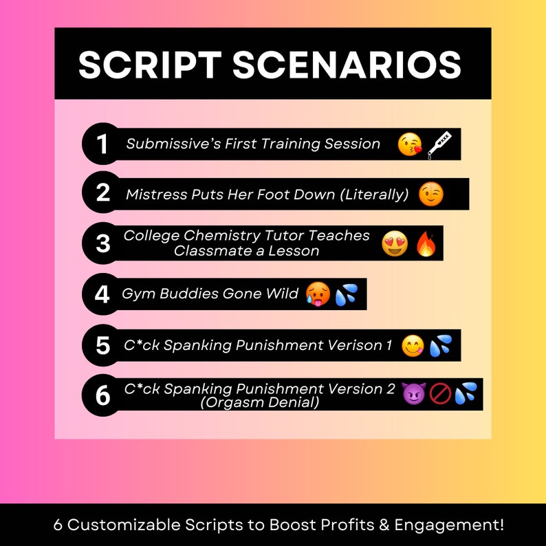Onlyfans JOI Scripts for Solo Creators Femdom Script - Etsy