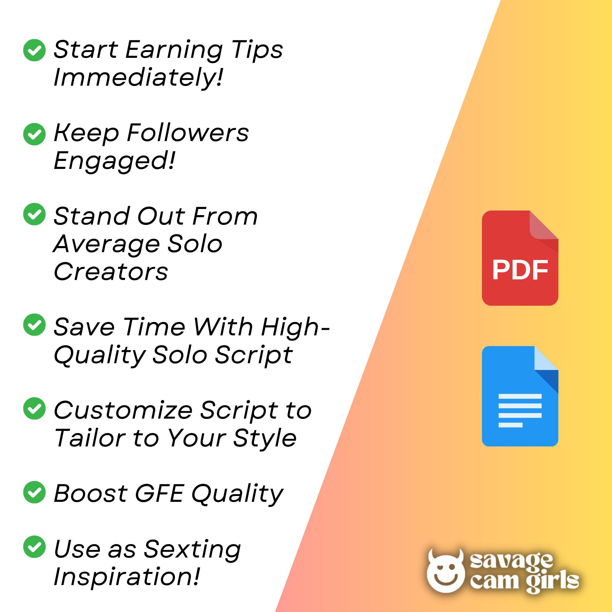 Onlyfans Girlfriend Experience JOI Script for Solo Creators | Girlfriend Experience Script ...