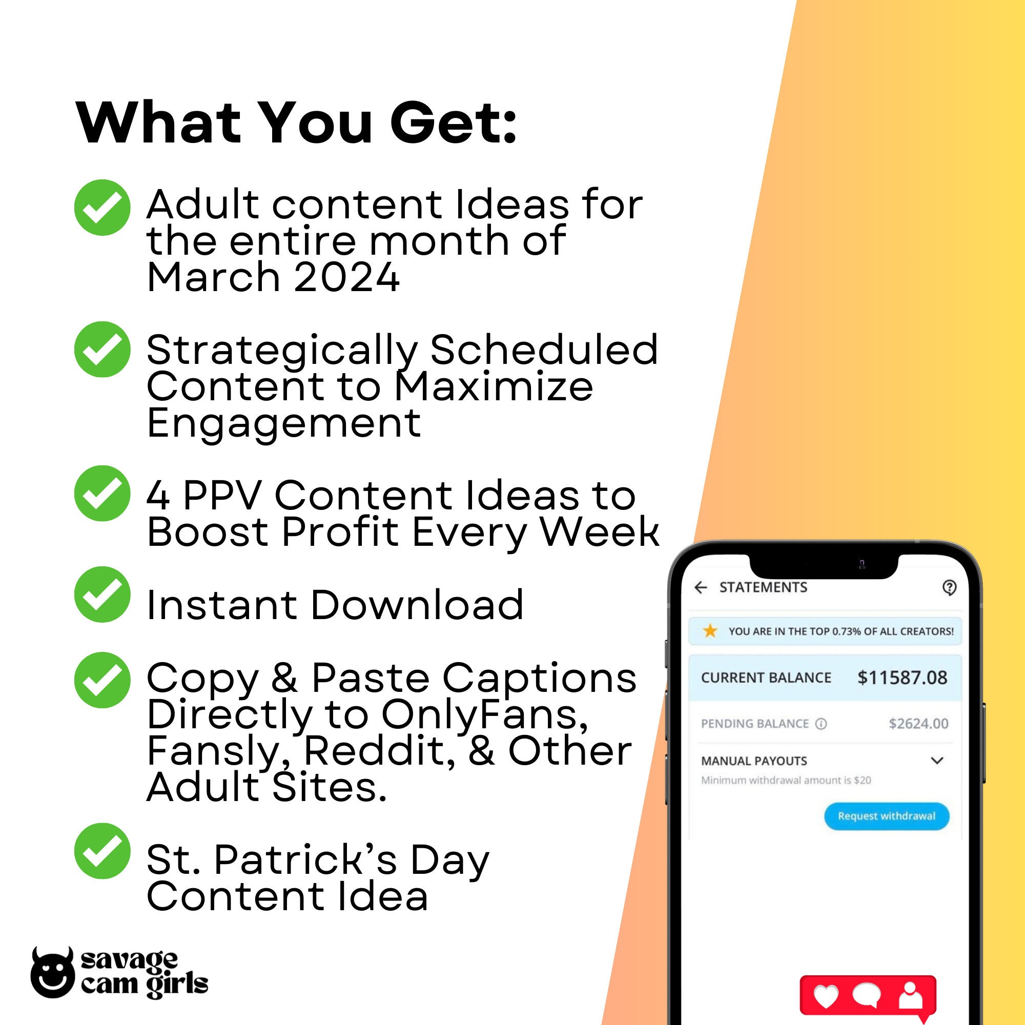 Onlyfans Content Calendar With Captions & PPV Ideas for Onlyfans Solo ...