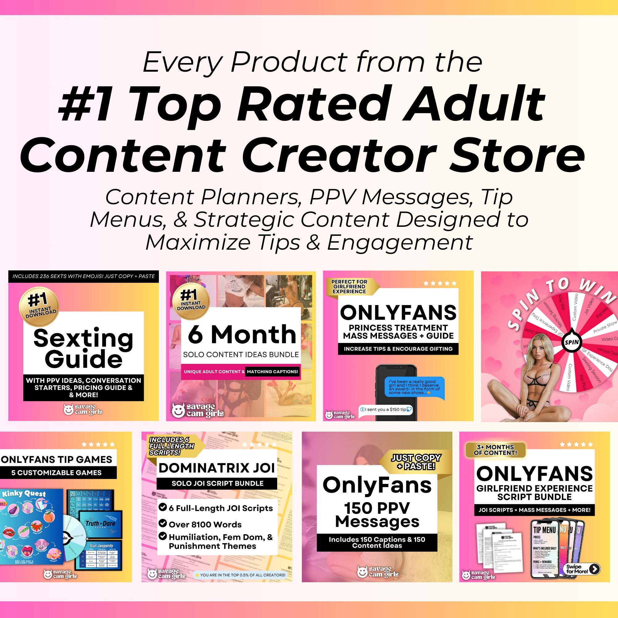 Adult Content Planners, PPV Messages, JOI Scripts, Tip Menus & Tip ...