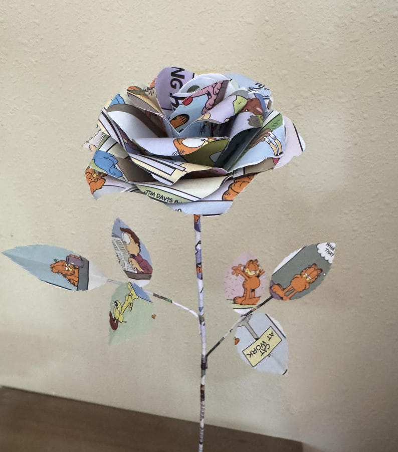 Comic Strip Roses - Long-stemmed With Leaves - Etsy