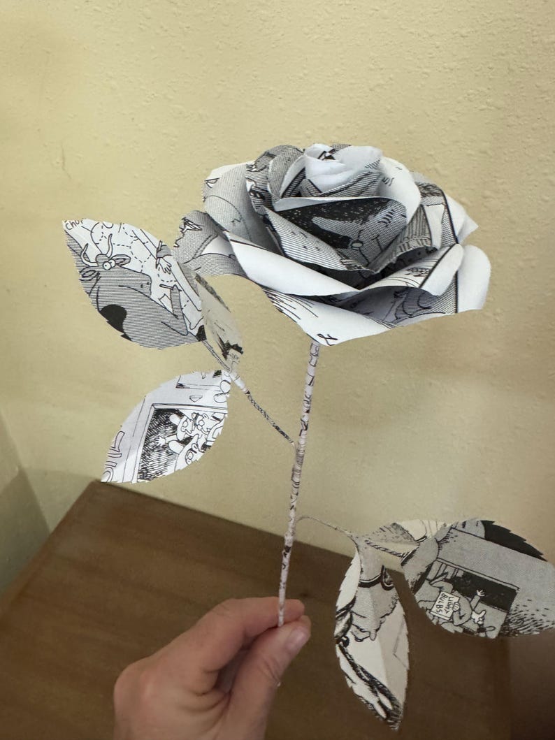 Comic Strip Roses - Long-stemmed With Leaves - Etsy