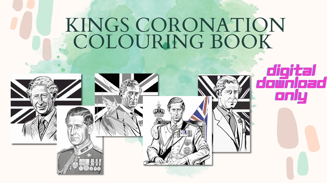 King Charles III Coronation Colouring Book Royal Family Coloring Pages ...