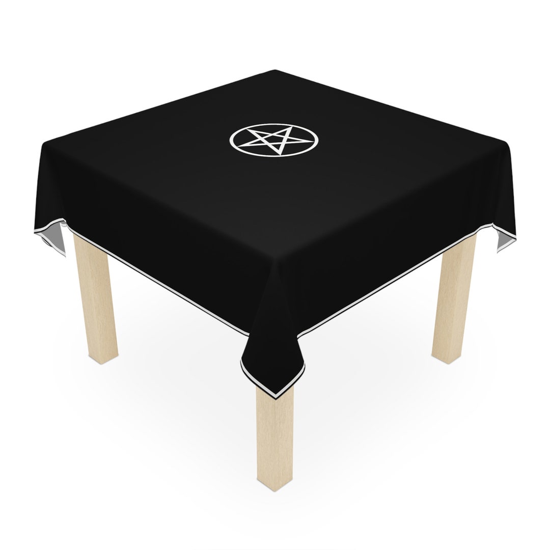 Altar Cloth, Black With White Pentagram and Border - Etsy
