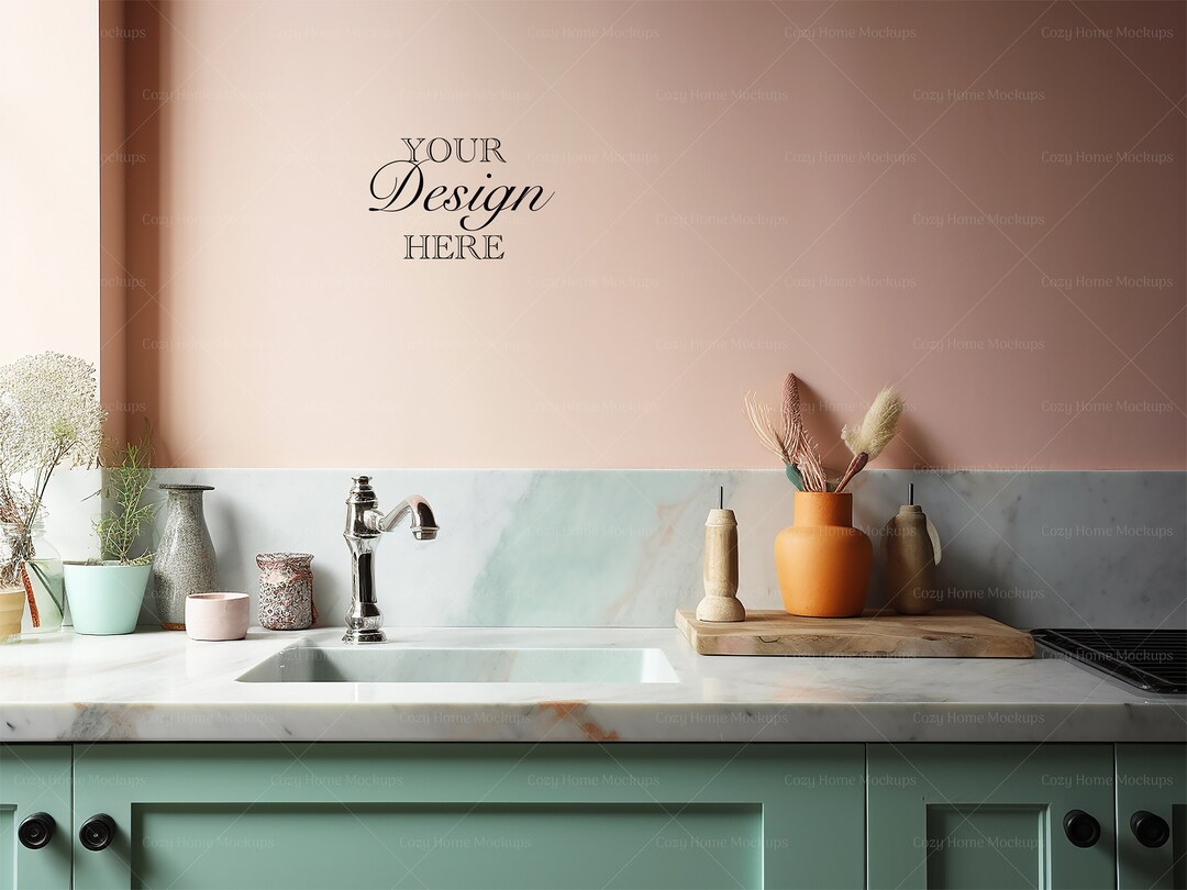 Kitchen Blank Wall, Empty Wall Mockup, Minimalist Mockup, Kitchen ...