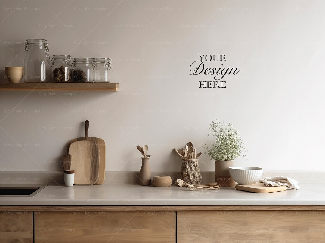 Kitchen Blank Wall, Empty Wall Mockup, Minimalist Mockup, Kitchen ...