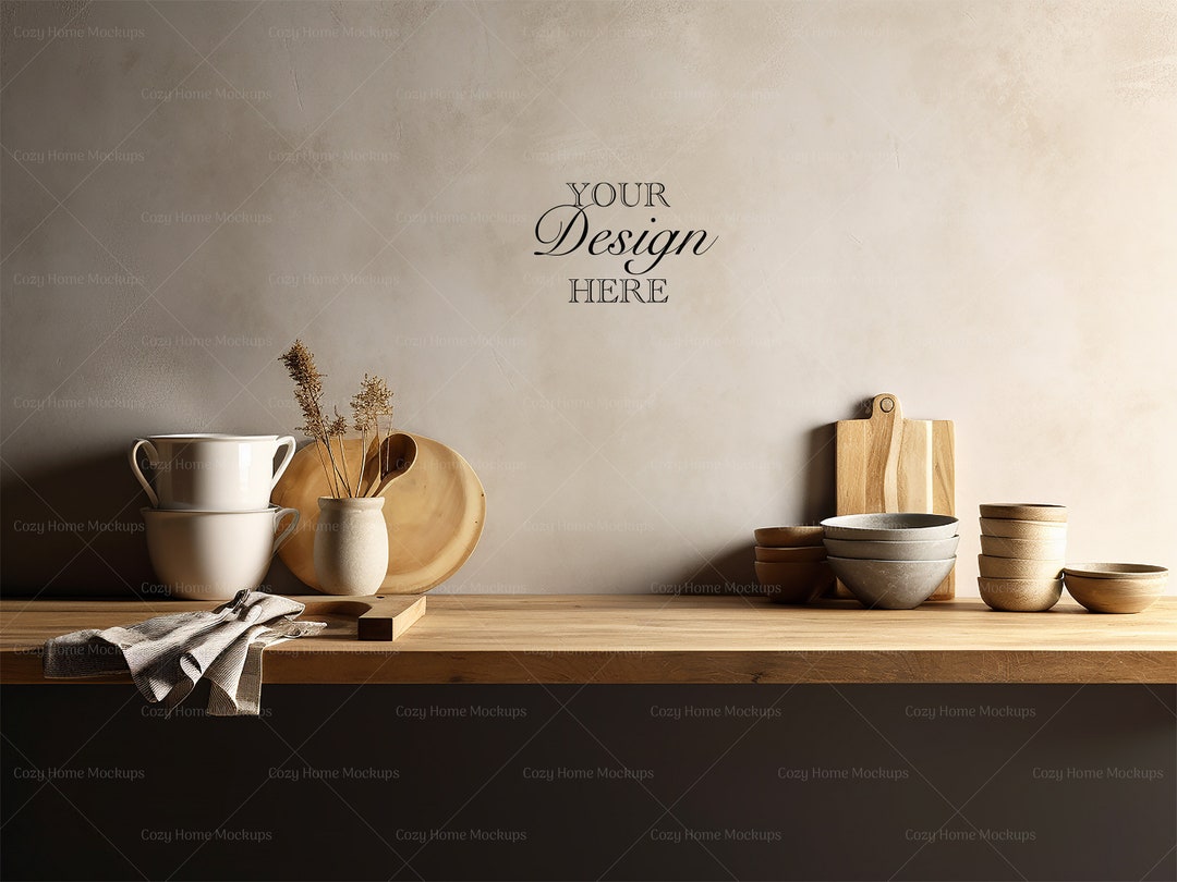 Kitchen Blank Wall, Empty Wall Mockup, Minimalist Mockup, Kitchen ...