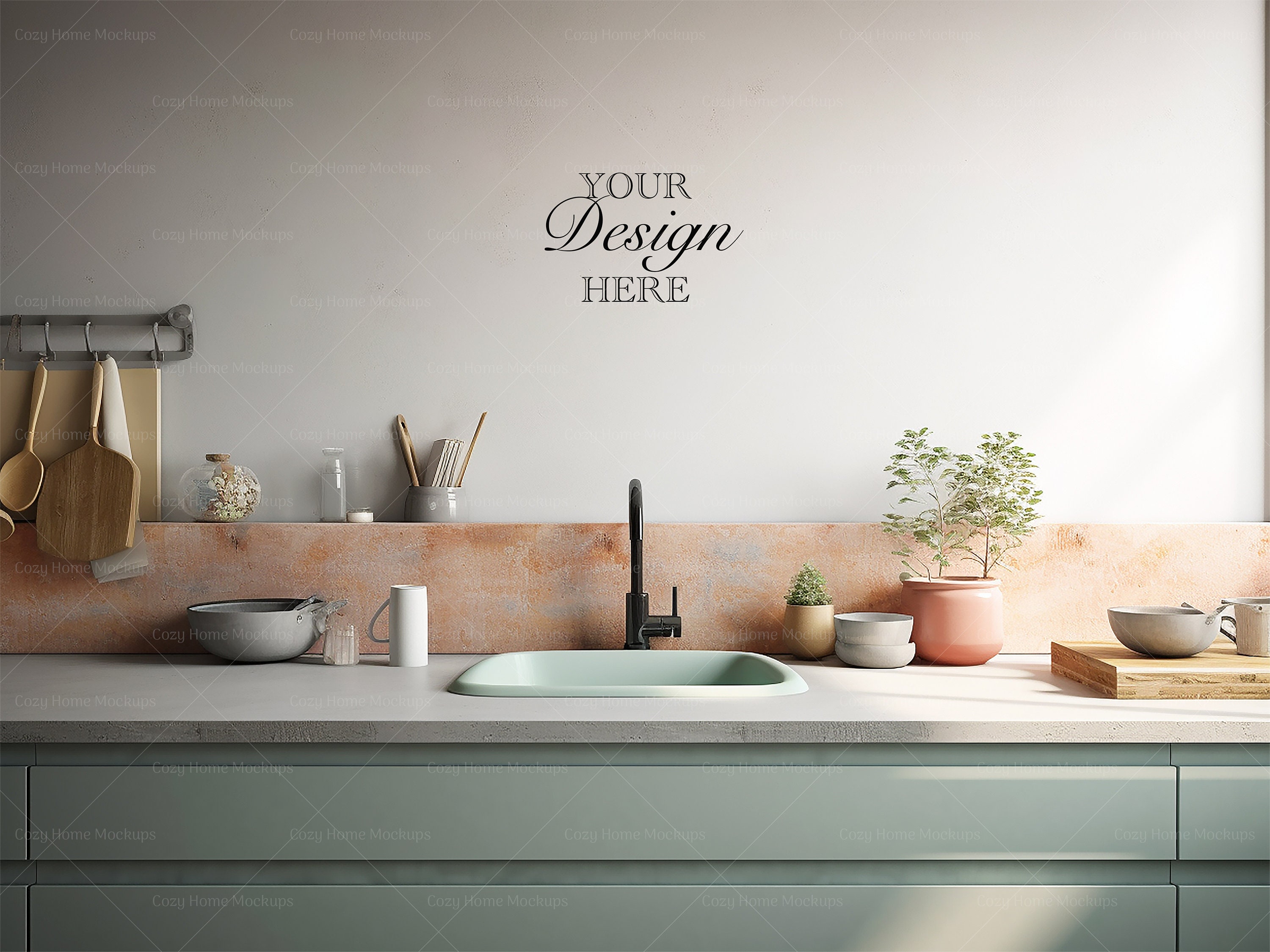 Kitchen Blank Wall, Empty Wall Mockup, Minimalist Mockup, Kitchen ...