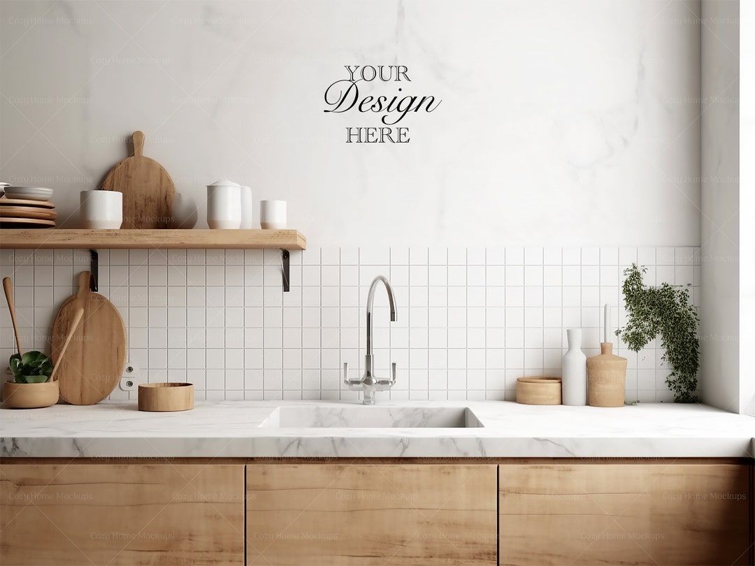 Kitchen Blank Wall, Empty Wall Mockup, Minimalist Mockup, Kitchen ...