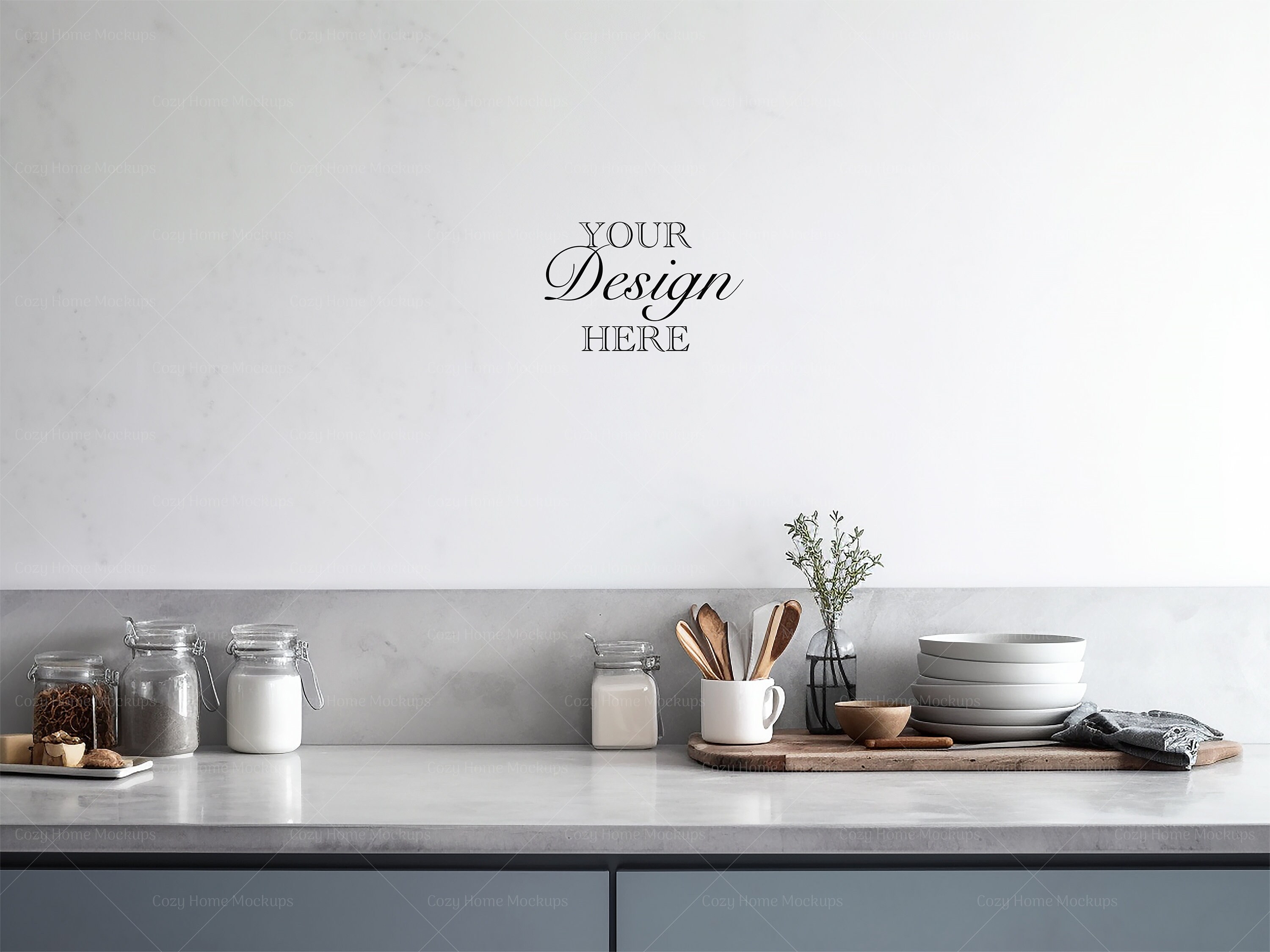 Kitchen Blank Wall, Empty Wall Mockup, Minimalist Mockup, Kitchen ...