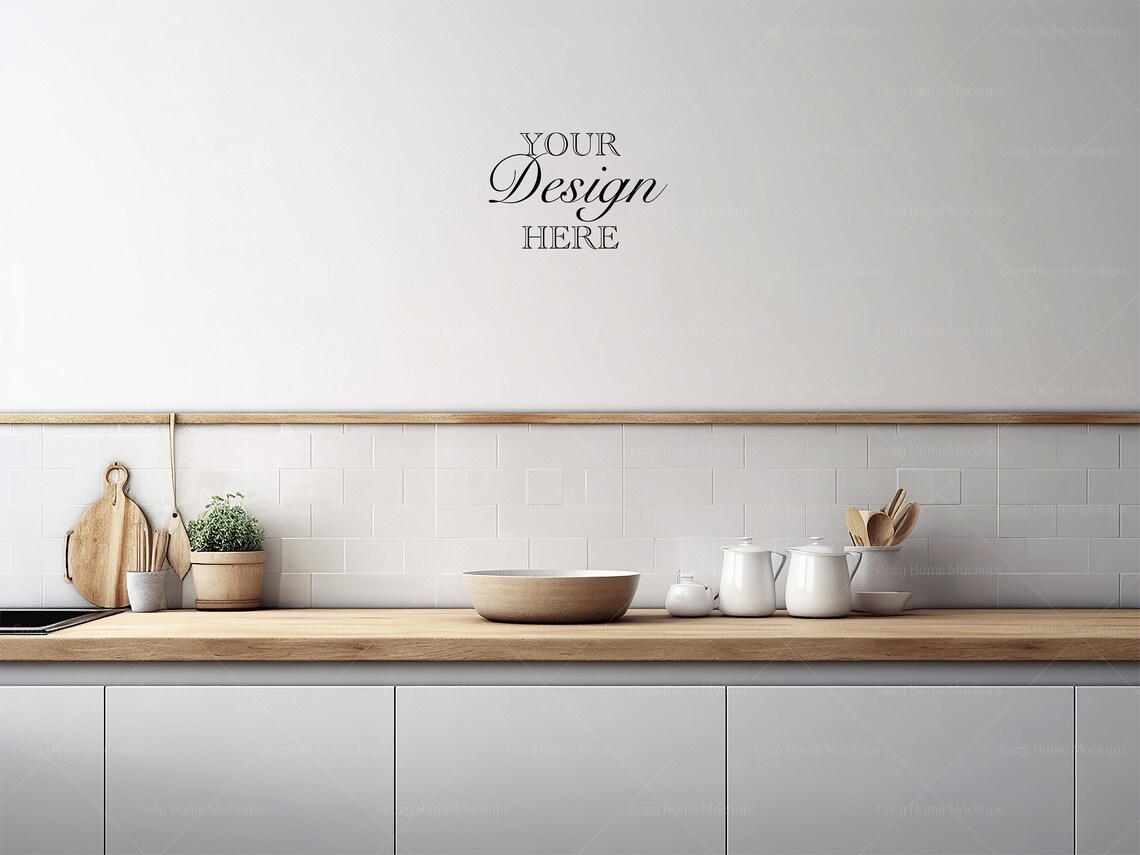 Kitchen Blank Wall, Empty Wall Mockup, Minimalist Mockup, Kitchen ...