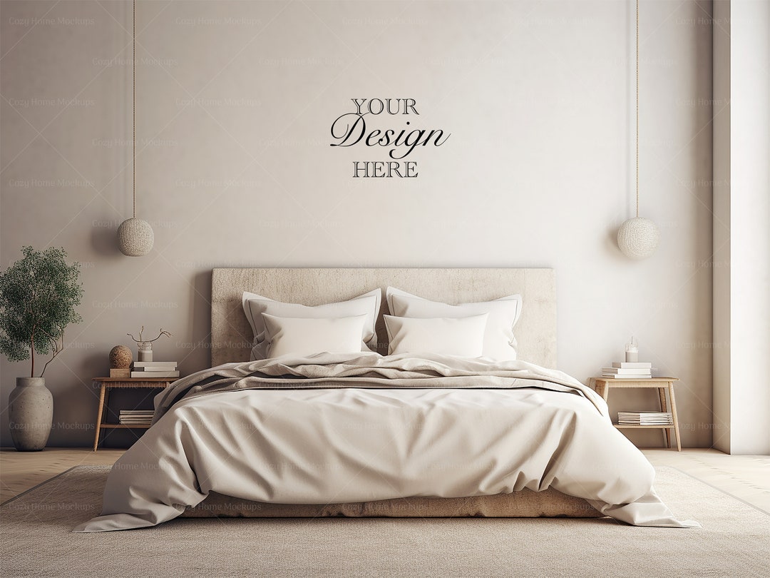 Bedroom Mockup, Master Bedroom Wall Mockup, Blank Wall, Empty Wall ...